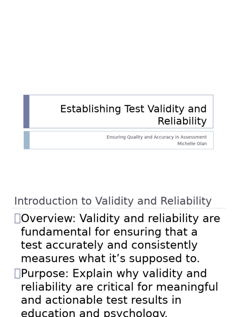 Establishing Test Validity and Reliability | PDF | Validity (Statistics ...