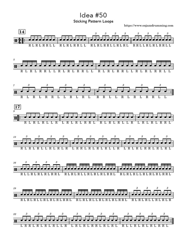 Jazz Drumming Idea50 Stick Control Loop | PDF