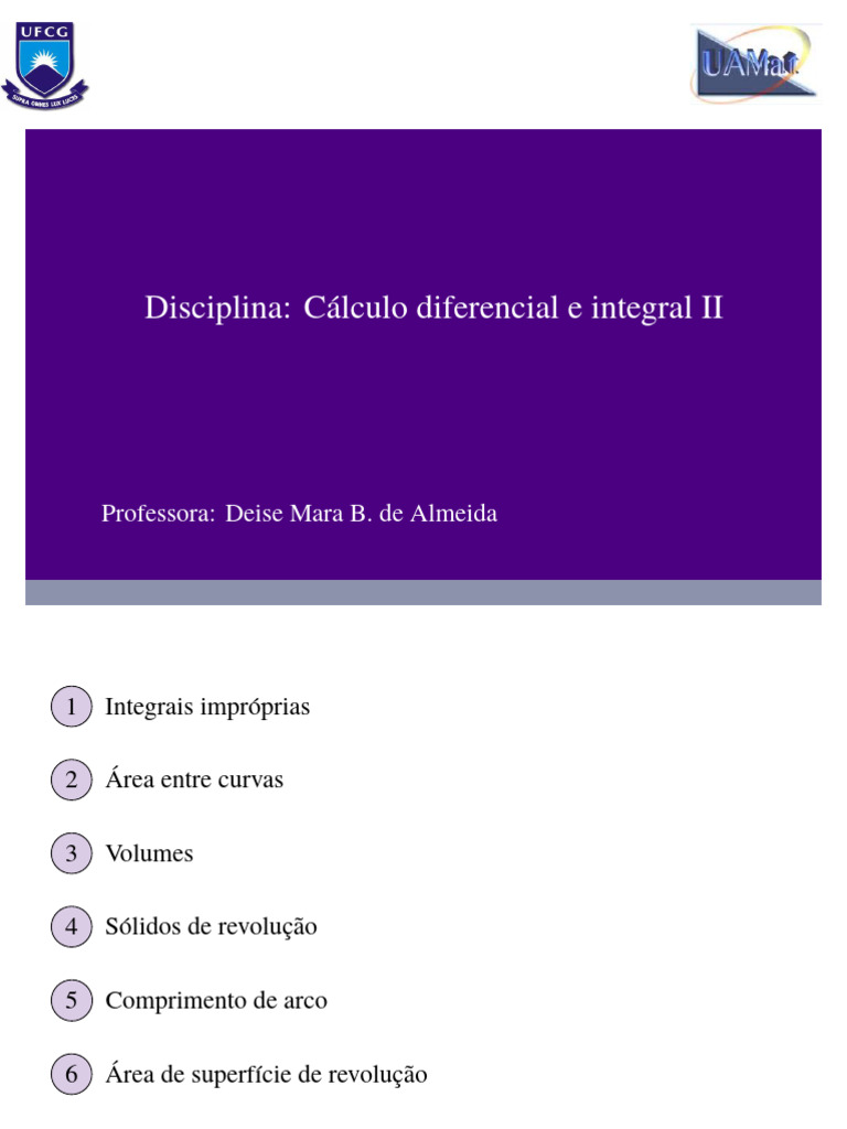 Cálculo II: Integrais e Aplicações | PDF | Integrante | Limite (Matemática)