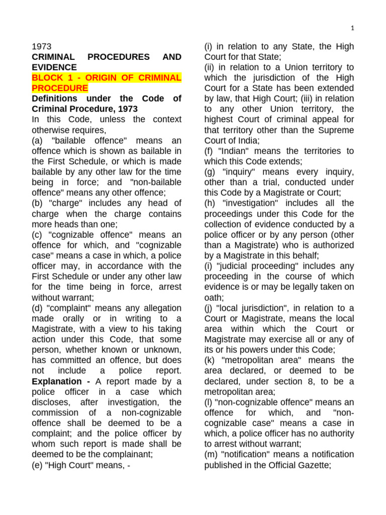 Criminal Procedure Code Overview | PDF | Magistrate | Prosecutor