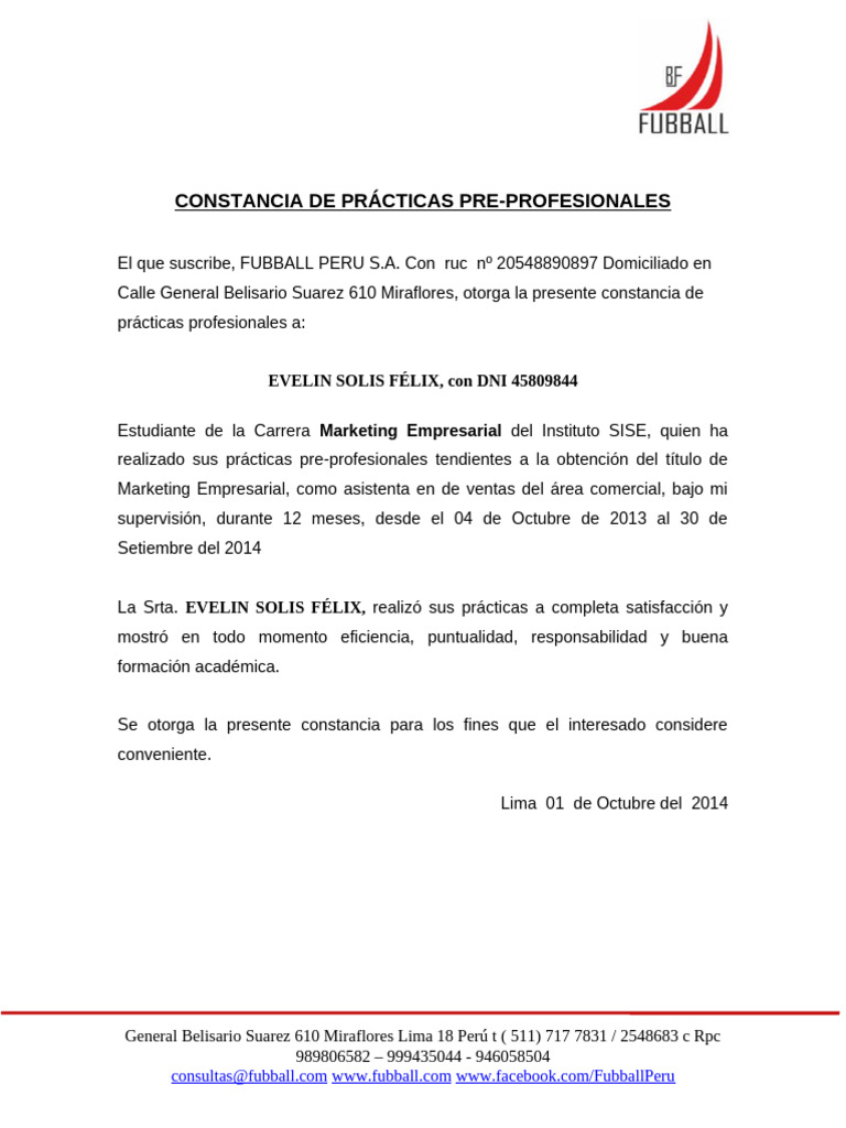 CARTA PRACTICA PREPROFESIONALES | PDF
