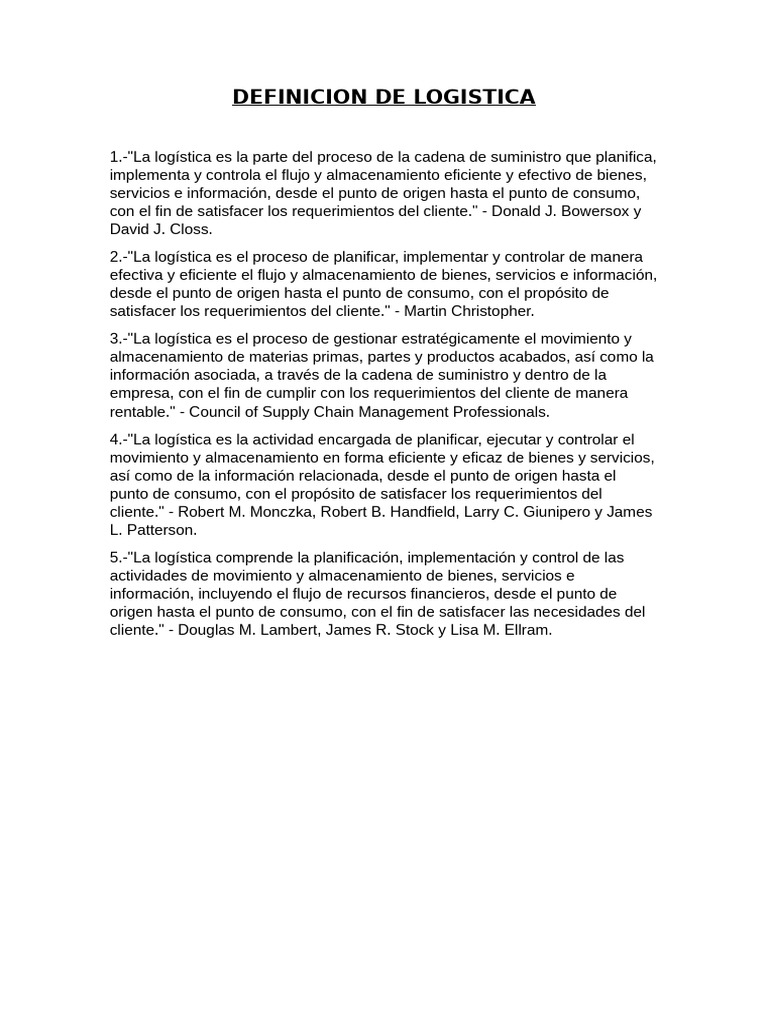 Definicion de Logistica | PDF