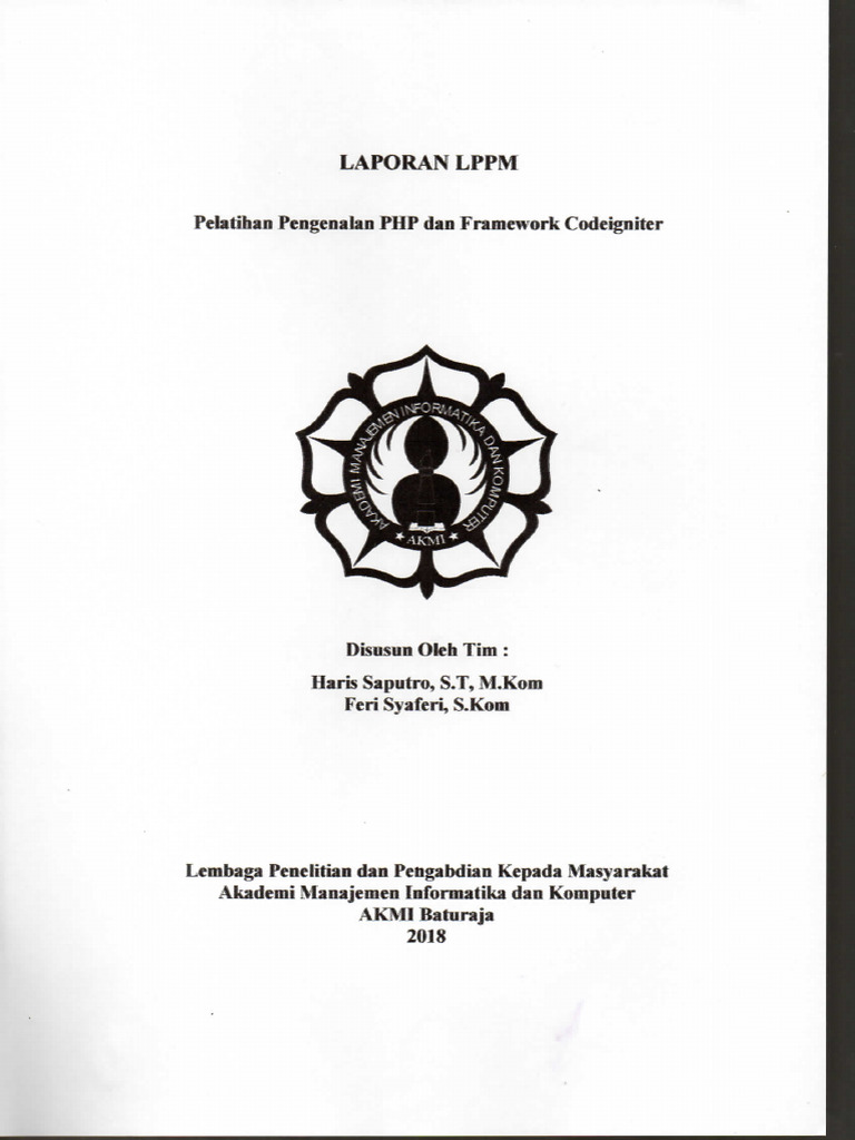 Laporan PKM Pelatihan Pengenalan PHP Dan Framework Codeigniter | PDF