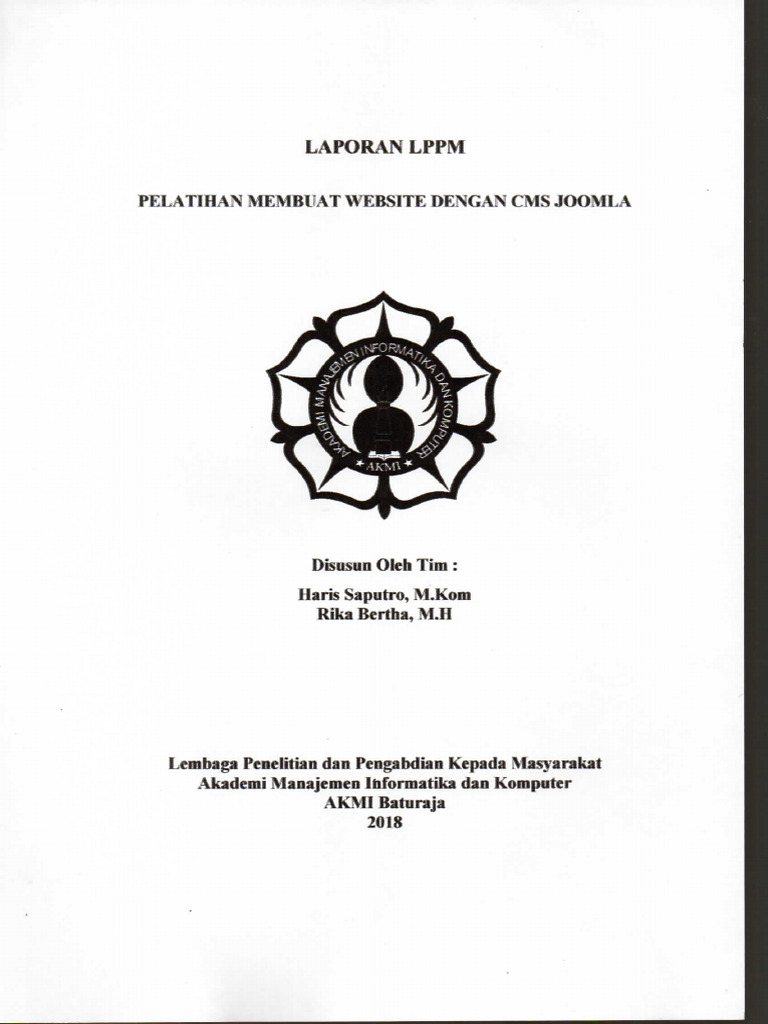 Laporan PKM Membuat Web Dengan CMS Joomla | PDF