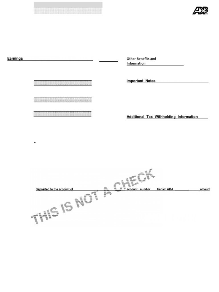 Adp - Pay - Stub - TINIYA BRIDGERS 1 | PDF | Employment Compensation ...