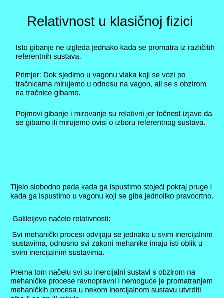 37 Relativnost U Klasicnoj Fizici | PDF