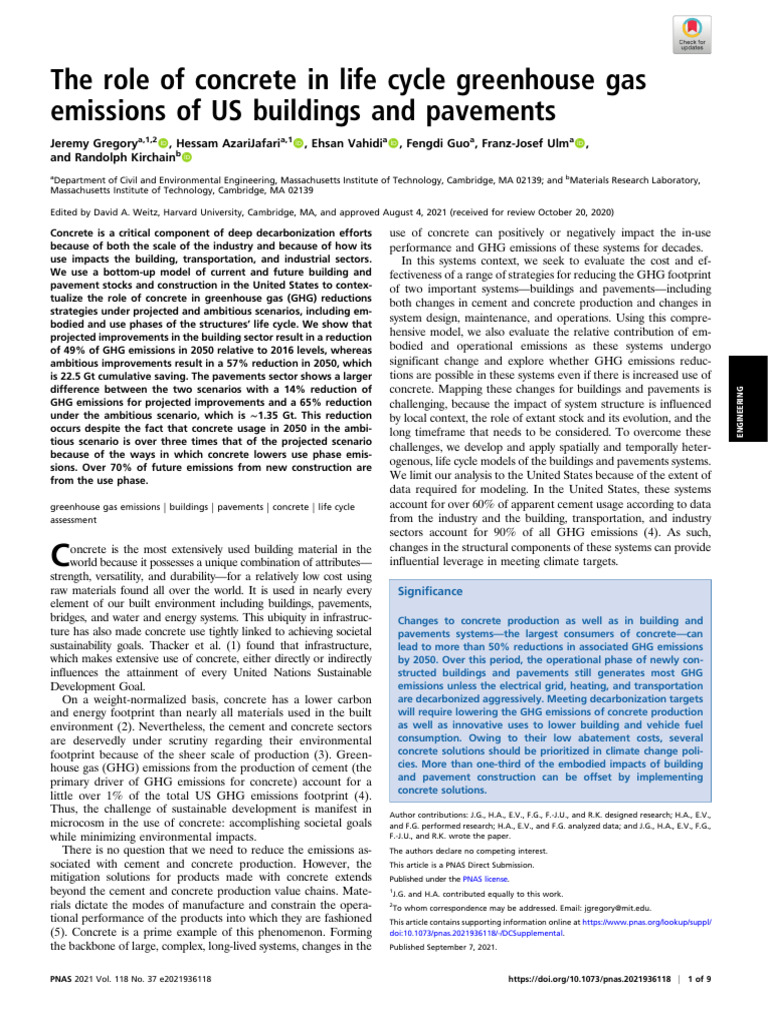 Concrete's Impact on US GHG Emissions | PDF | Life Cycle Assessment ...