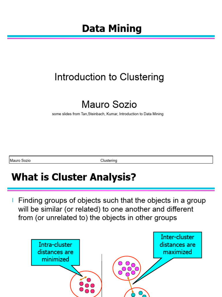 Lec2a-Clustering | PDF | Cluster Analysis | Data Mining