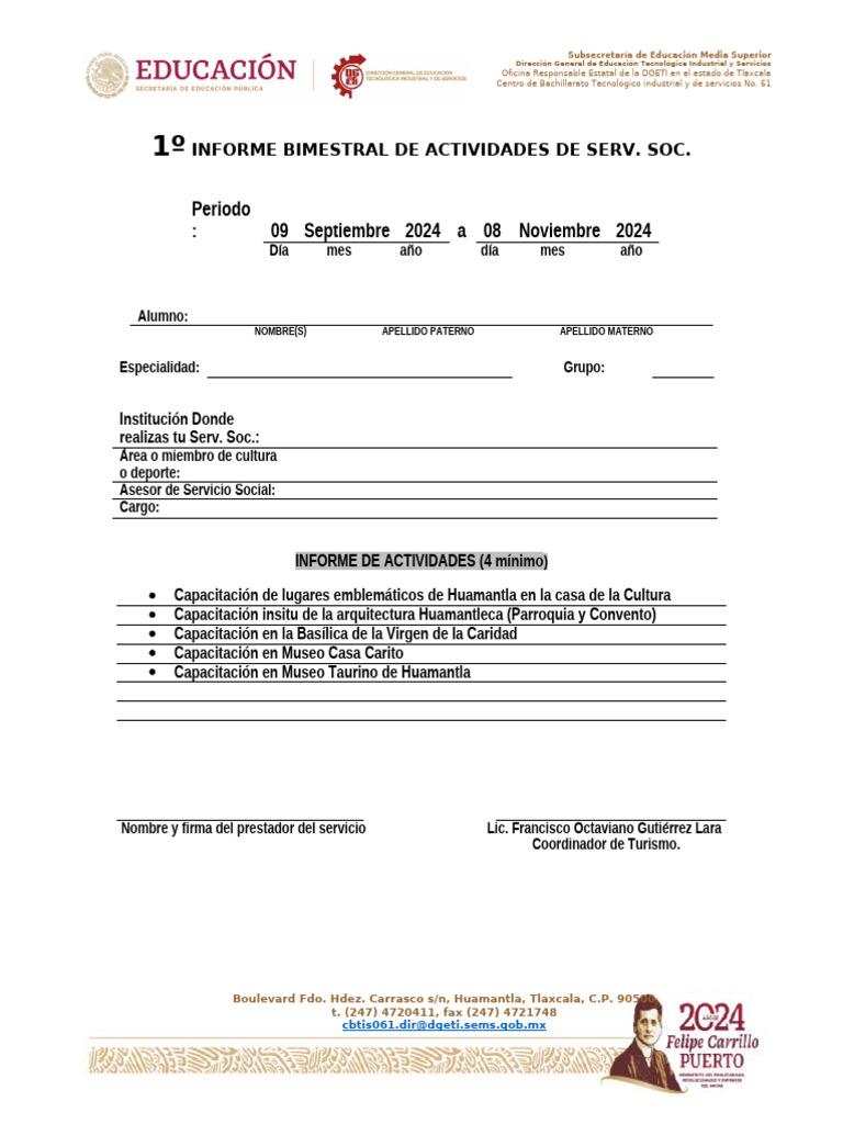 1er Reporte Cbtis | PDF