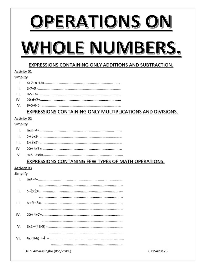 Math Operations | PDF