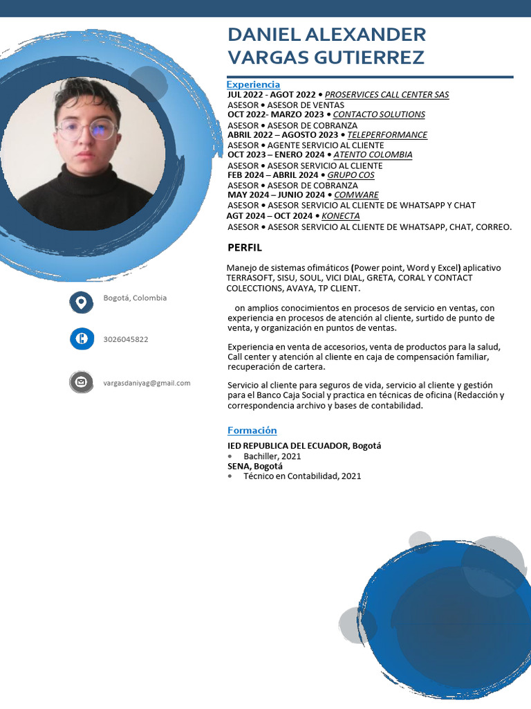 HV DANIEL VARGAS Act24 | PDF | Servicio al Cliente