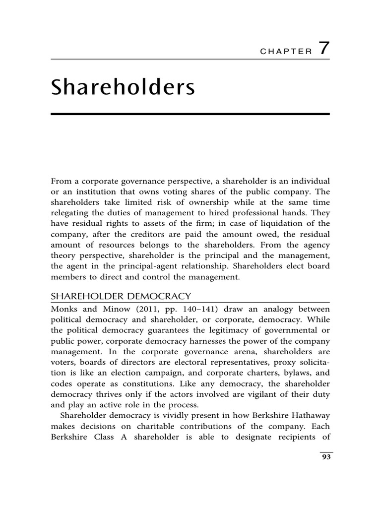 Shareholders | PDF | Stocks | Investing