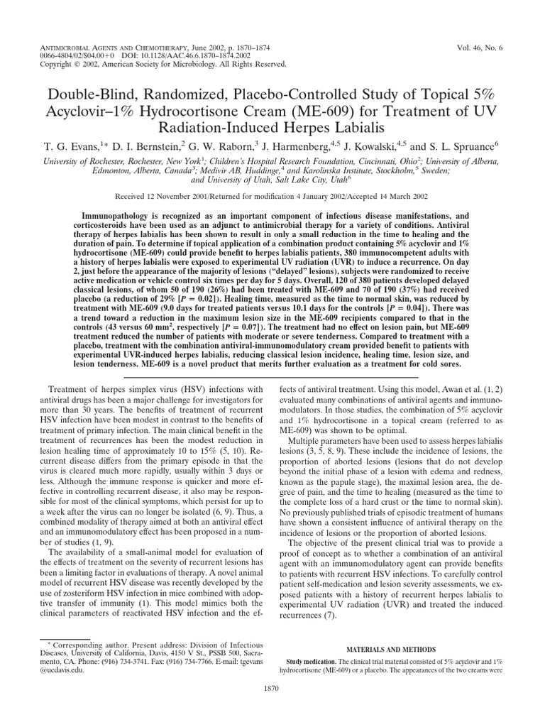 Double-Blind, Randomized, Placebo-Controlled Study of Topical 5% ...