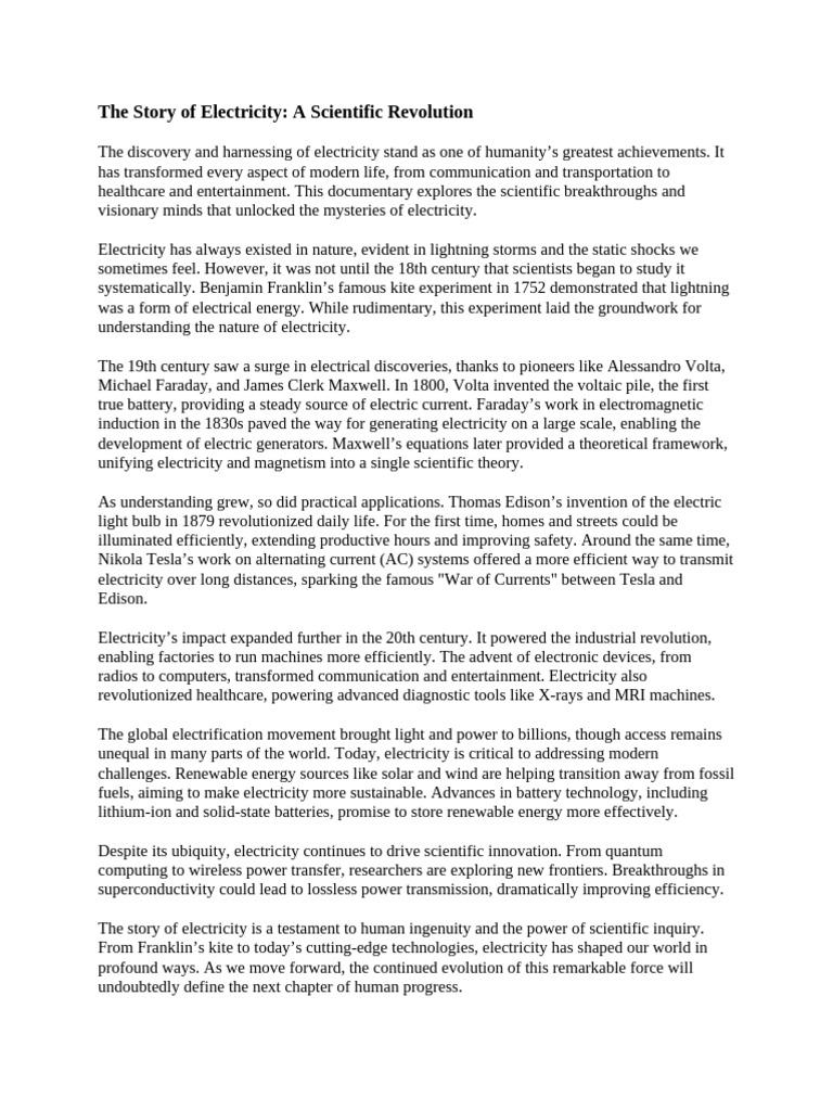 The Story of Electricity | PDF | Electricity | Electromagnetism