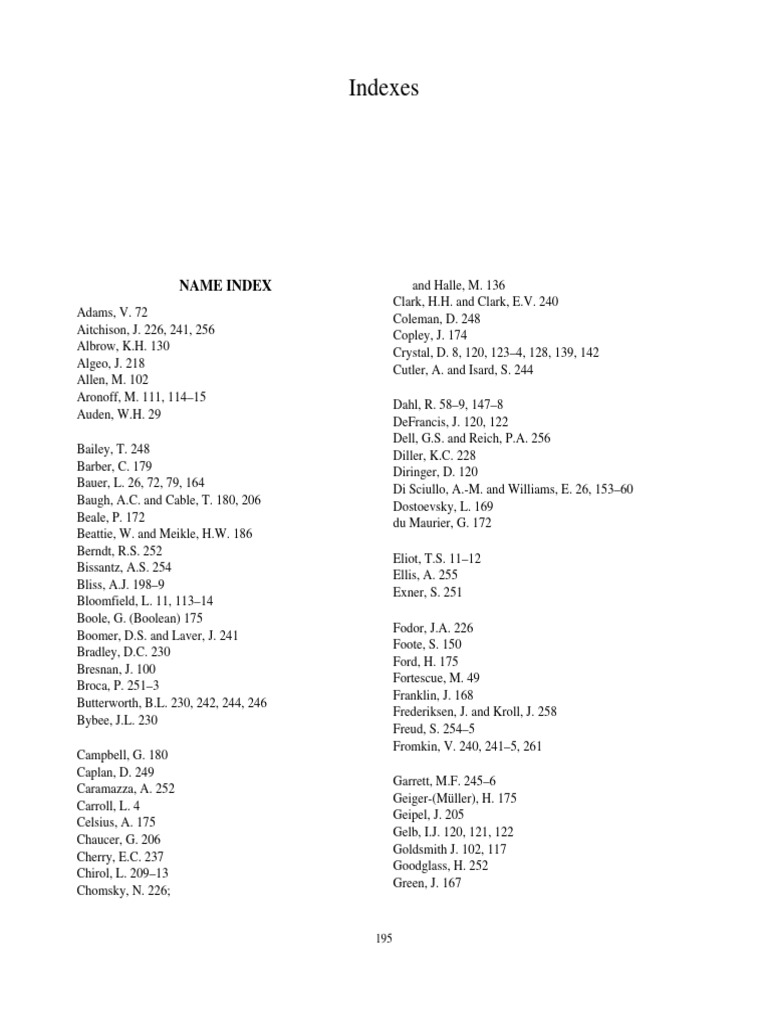 Katamba and Repps Index Overview | PDF | Word | Linguistic Morphology