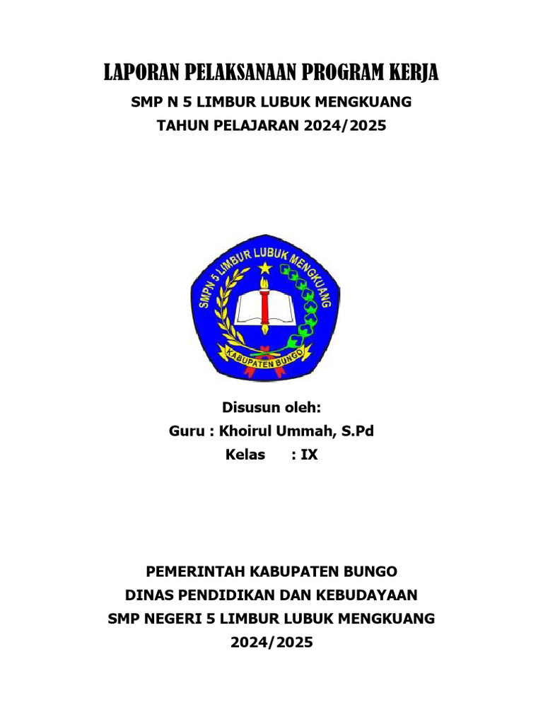 Program Kerja Wali Kelas IX 2024/2025 | PDF