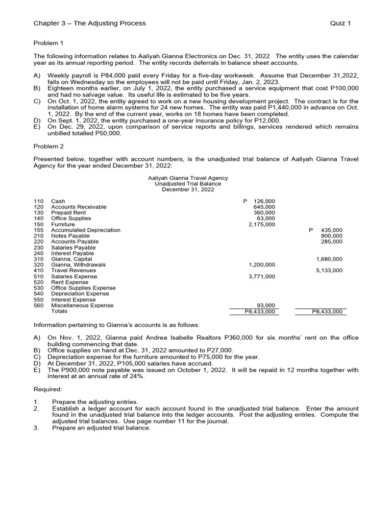 Accounting 1 | PDF | Expense | Financial Services