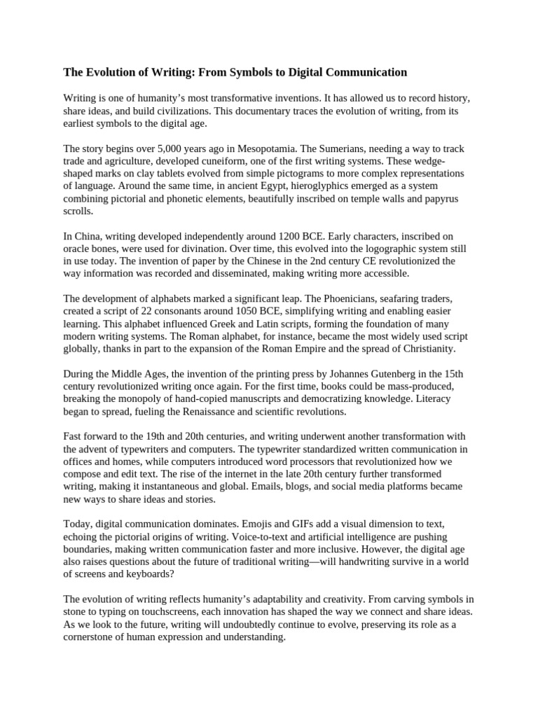 The Evolution of Writing | PDF | Writing | Alphabet