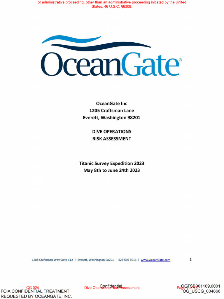 Cg-024 Dive Operations Risk Assessment - Redacted | PDF | Underwater Diving