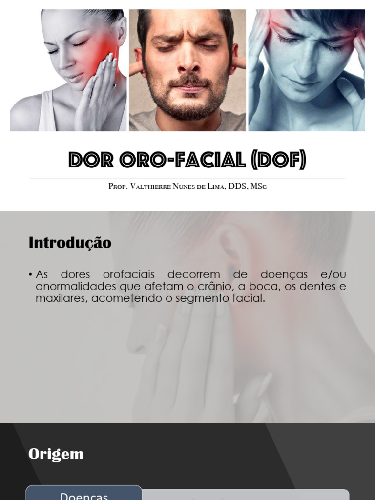 Dor Oro-facial: Causas e Tratamentos | PDF | Enxaqueca | Dor de cabeça