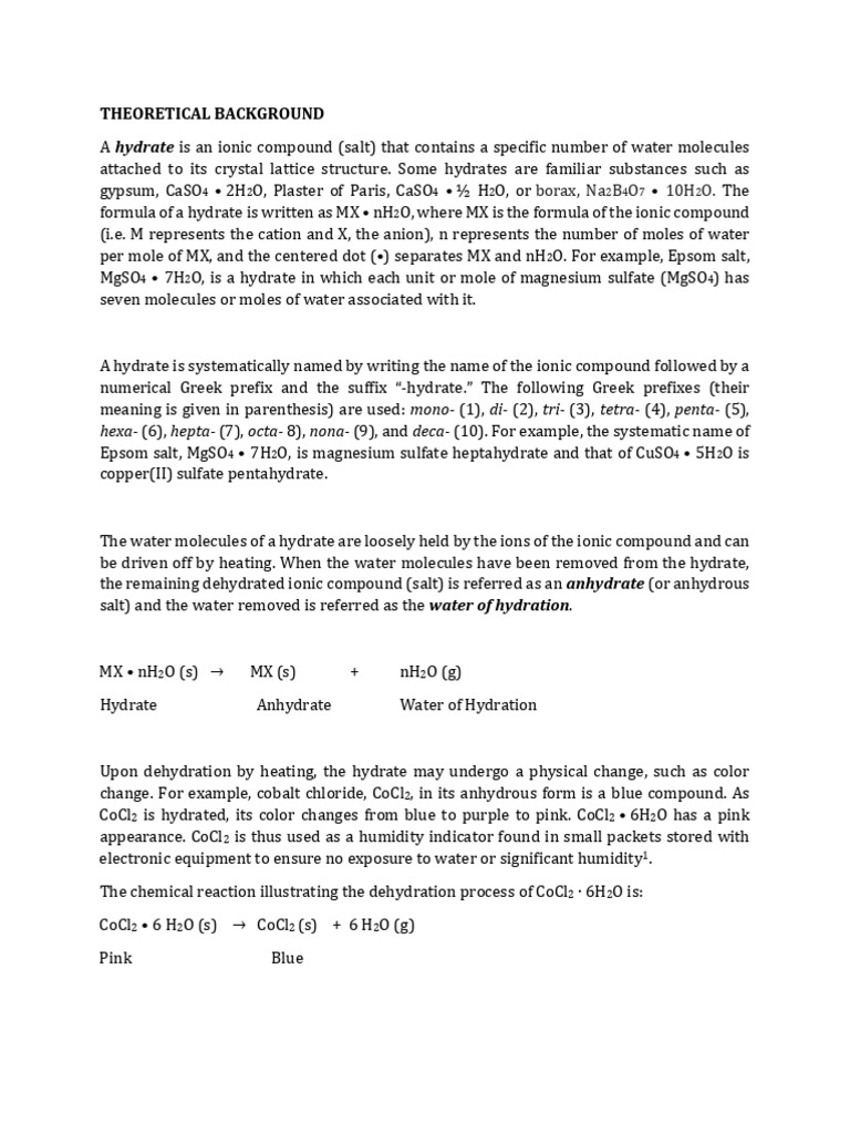 Theoretical Background 3 | PDF | Chemical Compounds | Materials