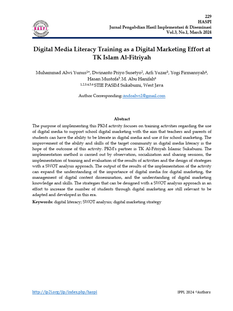 Digital Media Literacy Training As A Digital Marketing | PDF | Digital ...