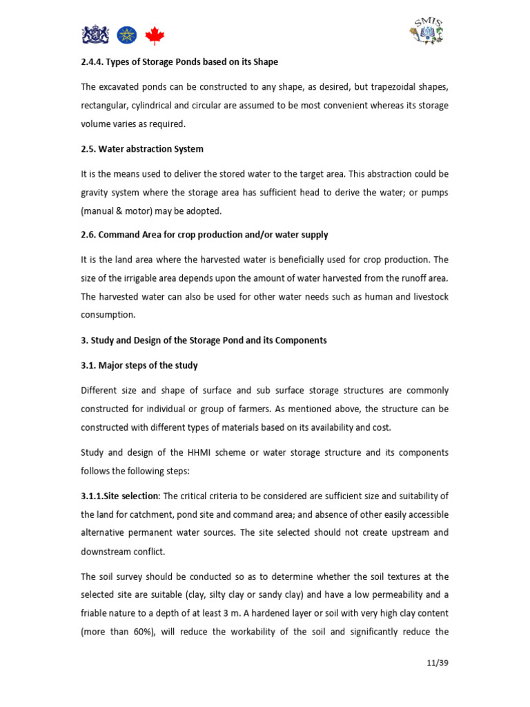 Storage Pond Design Guidelines | PDF | Reservoir | Surface Runoff