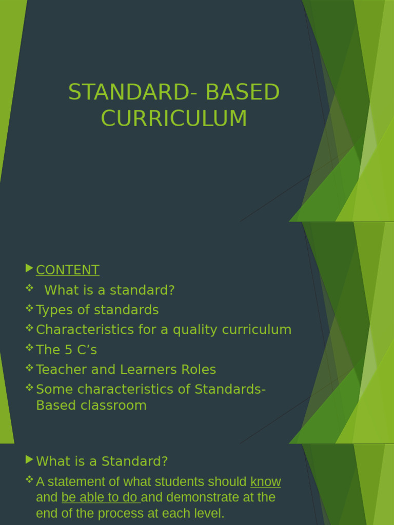Standard Based Curriculum | PDF | Curriculum | Learning