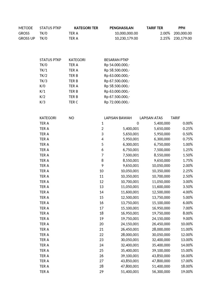 Perhitungan PPH 21 Tahun 2024 - Wildan | PDF