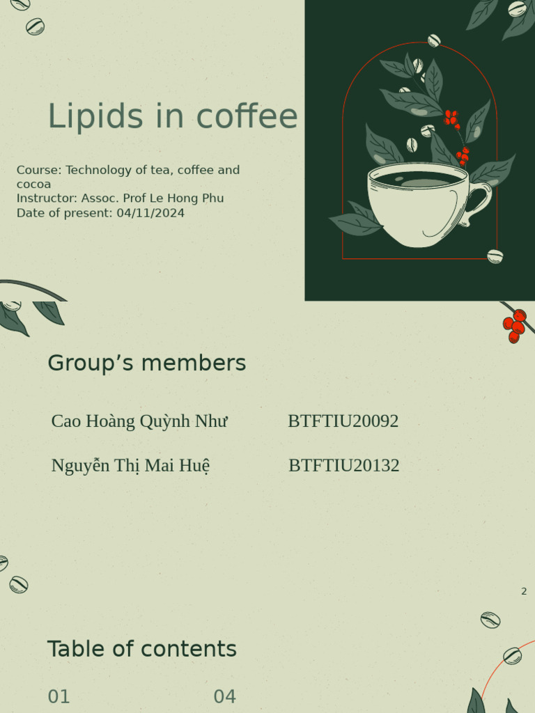(TCC) Lipids of Coffee | PDF
