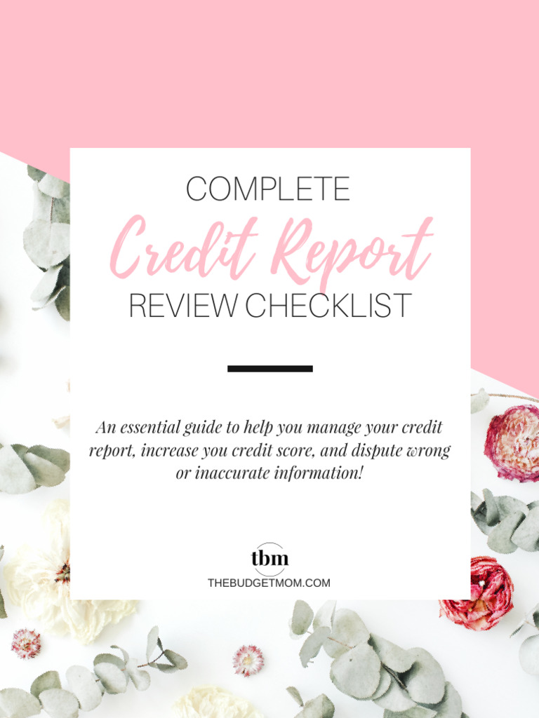 Complete Credit Report Review Checklist PDF | PDF | Identity Theft