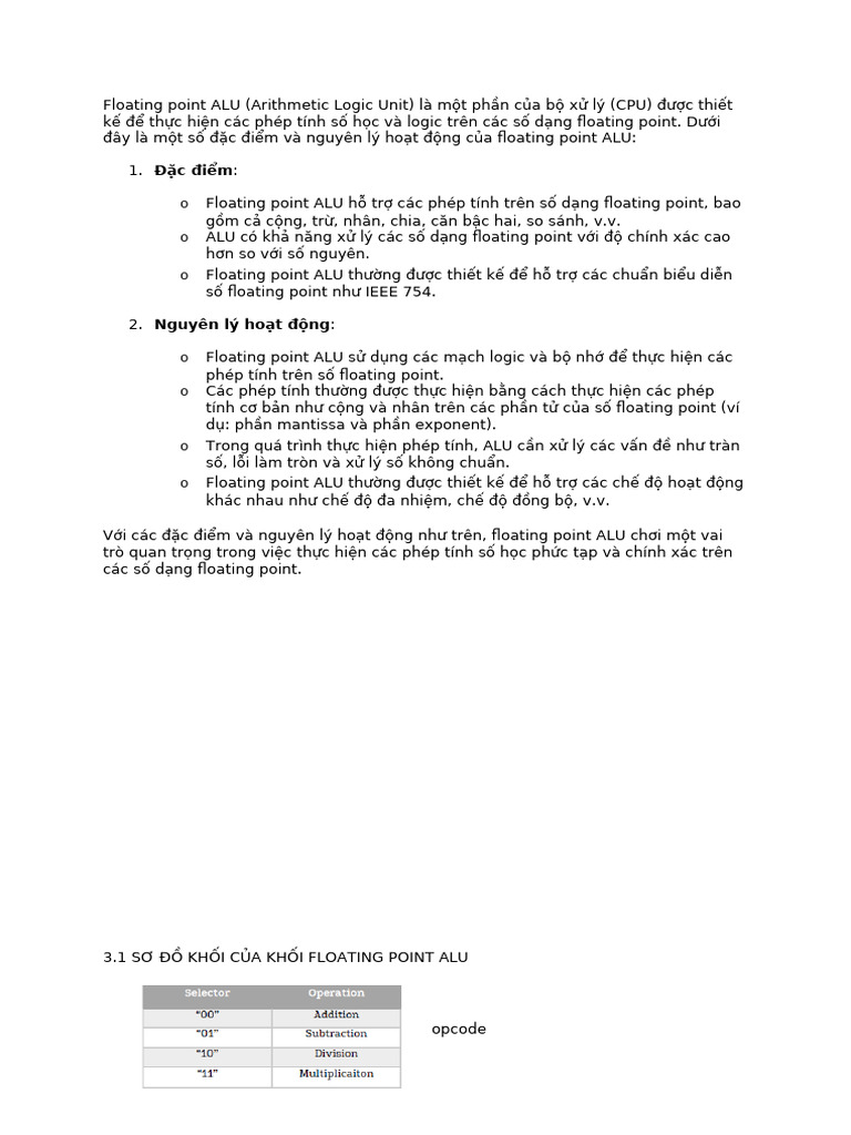 Floating point ALU | PDF