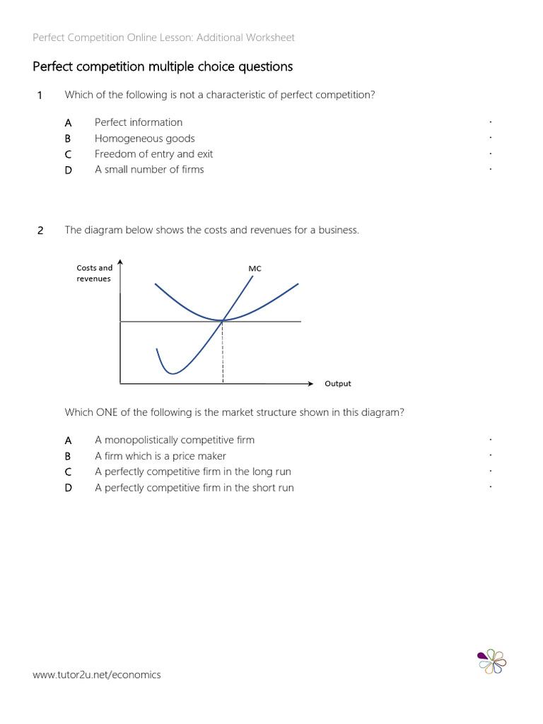 Perfect-competition-MCQ | PDF | Perfect Competition | Economic Equilibrium