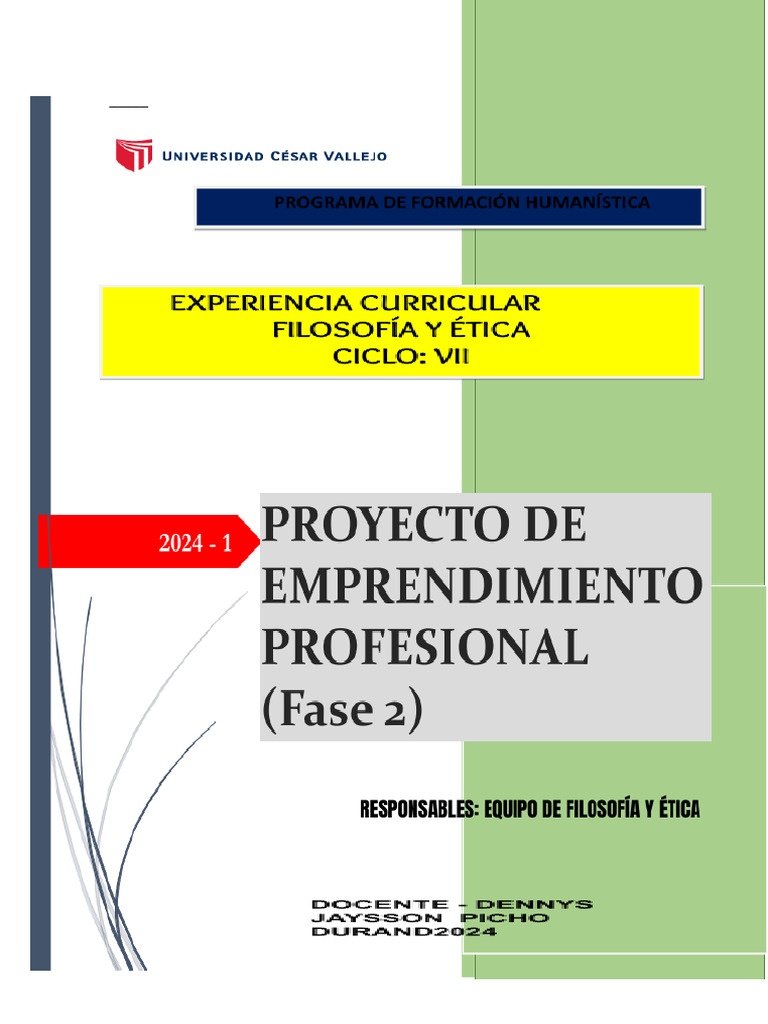 Fase 2PROYECTO EMPRENDIMIENTO PROFESIONAL | PDF
