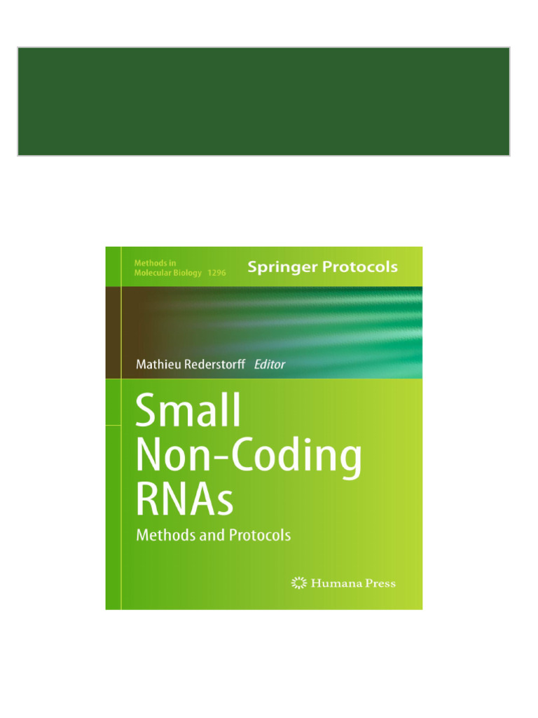 Download Complete Small Non Coding RNAs Methods and Protocols Wei Zhi ... Download Complete Small Non Coding RNAs Methods and Protocols Wei Zhi ...