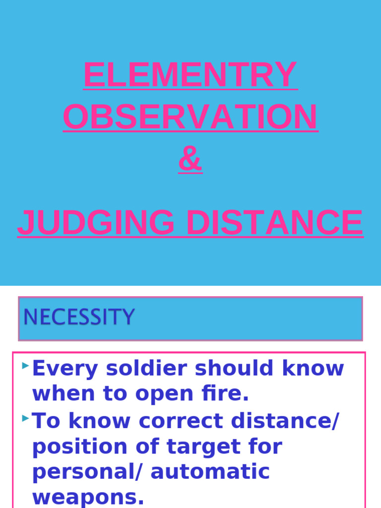 Judging Distance for Soldiers | PDF | Yard