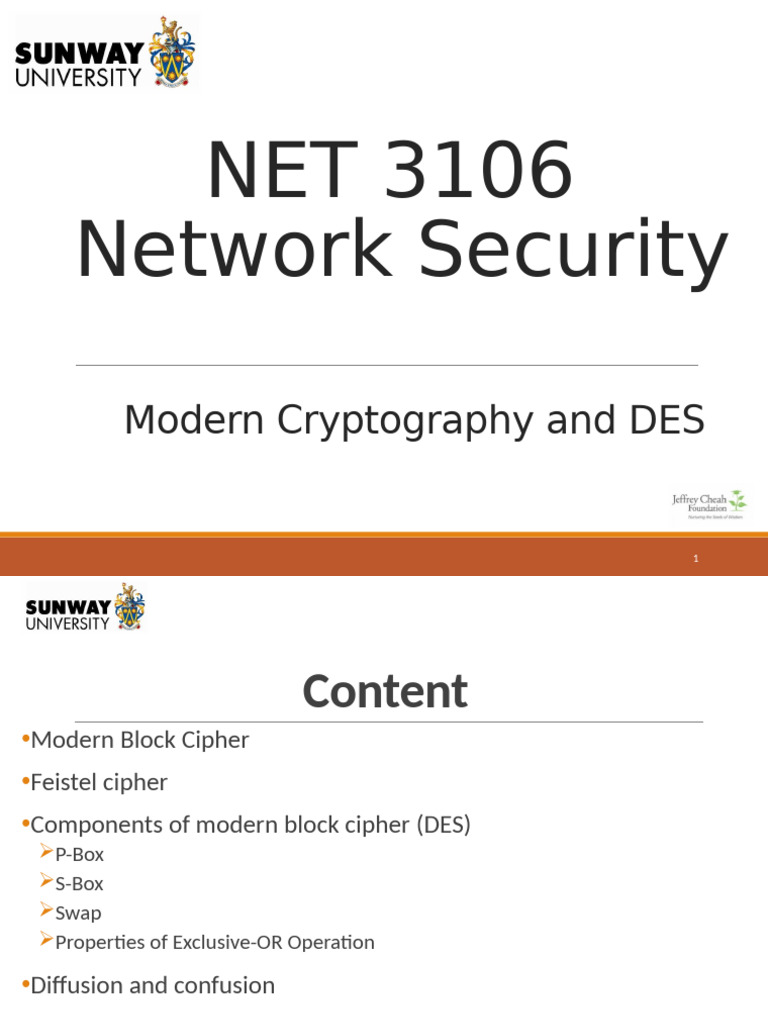 Modern Cryptography and DES - v2 | PDF | Encryption | Cryptography