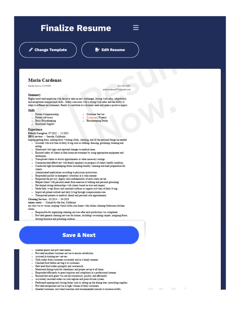 Finalize Resume - Resume Now | PDF | Menu
