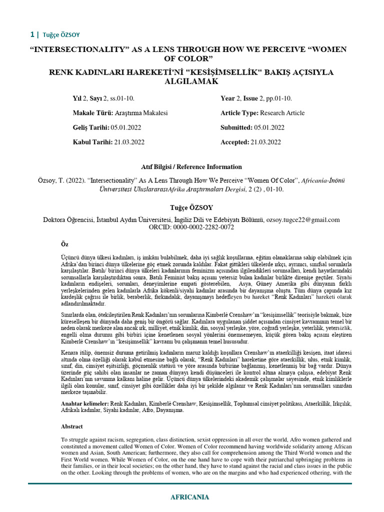 Intersectionality As A Lens Through How | PDF