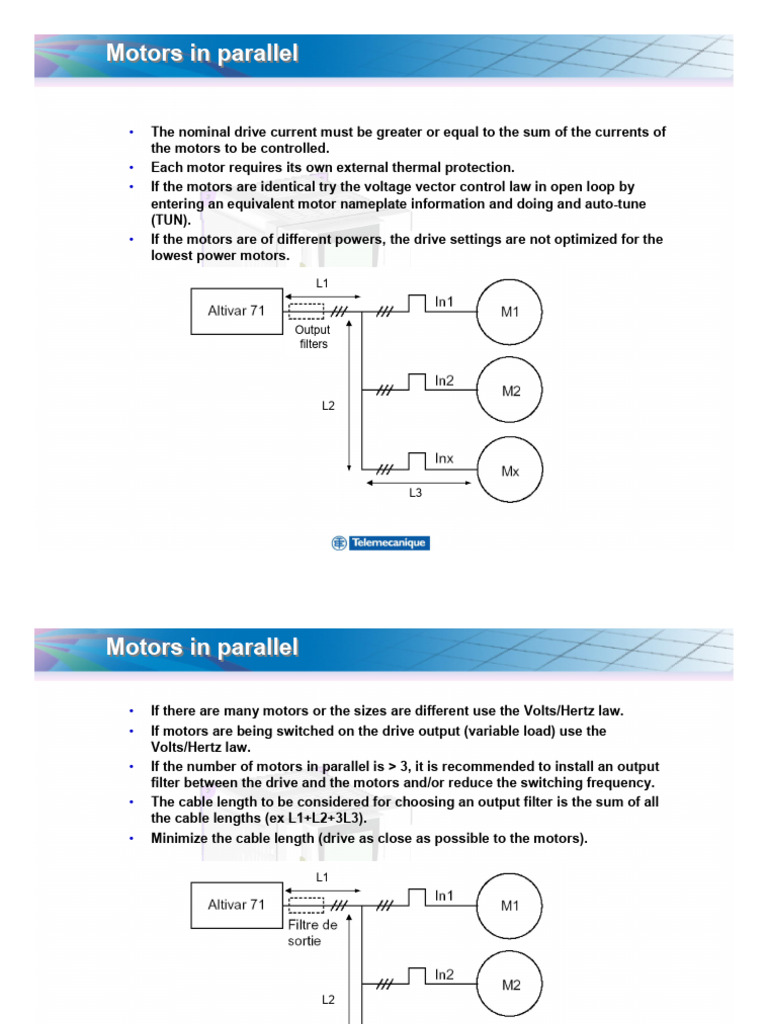 Nota Técnica - ATV71 - Motors in Parallel @community - SE.com. | PDF