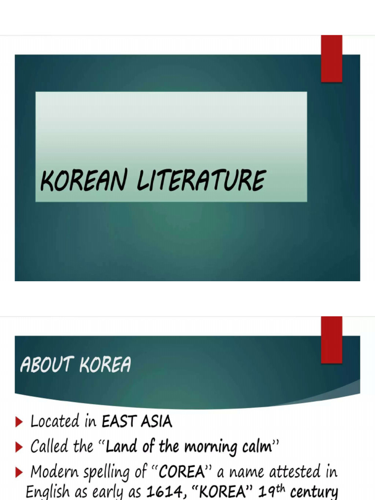 Korean Literature | PDF