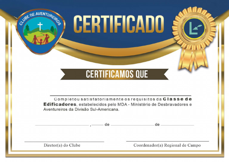 Certificado Edificadores | PDF