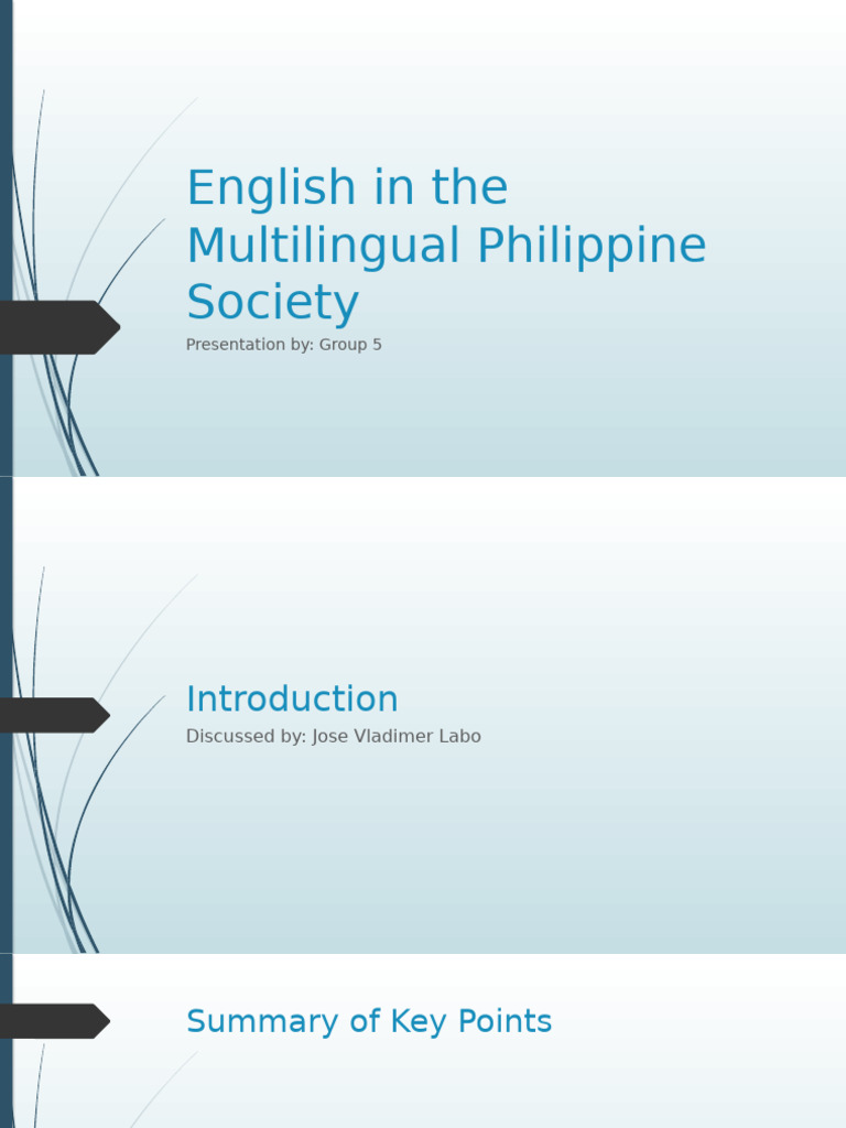 English in The Multilingual Philippine Society Report | PDF | Tagalog ...