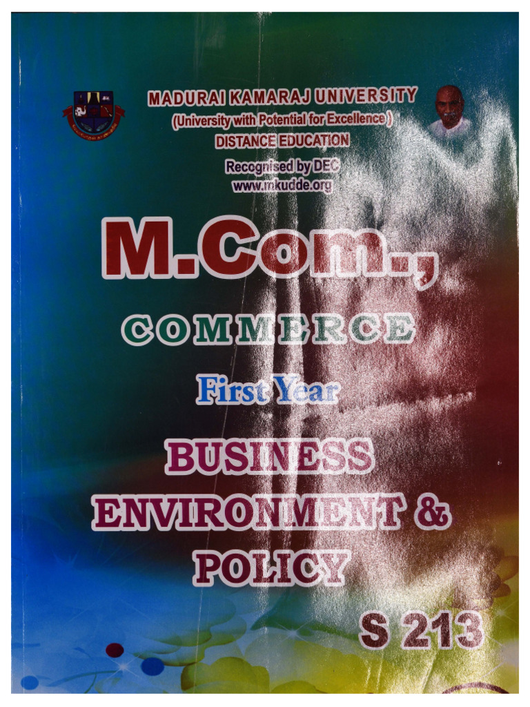 ACL-MKU 01148 Business Environment Policy M COM I Year (1) | PDF