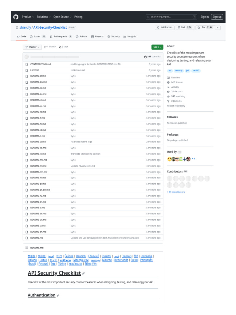 Github Com Shieldfy API Security Checklist | PDF | Transport Layer Security | Cybercrime