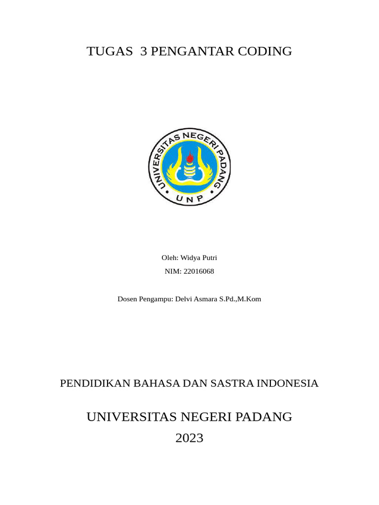 Widya Putri - Tugas 3 Pengantar Coding | PDF