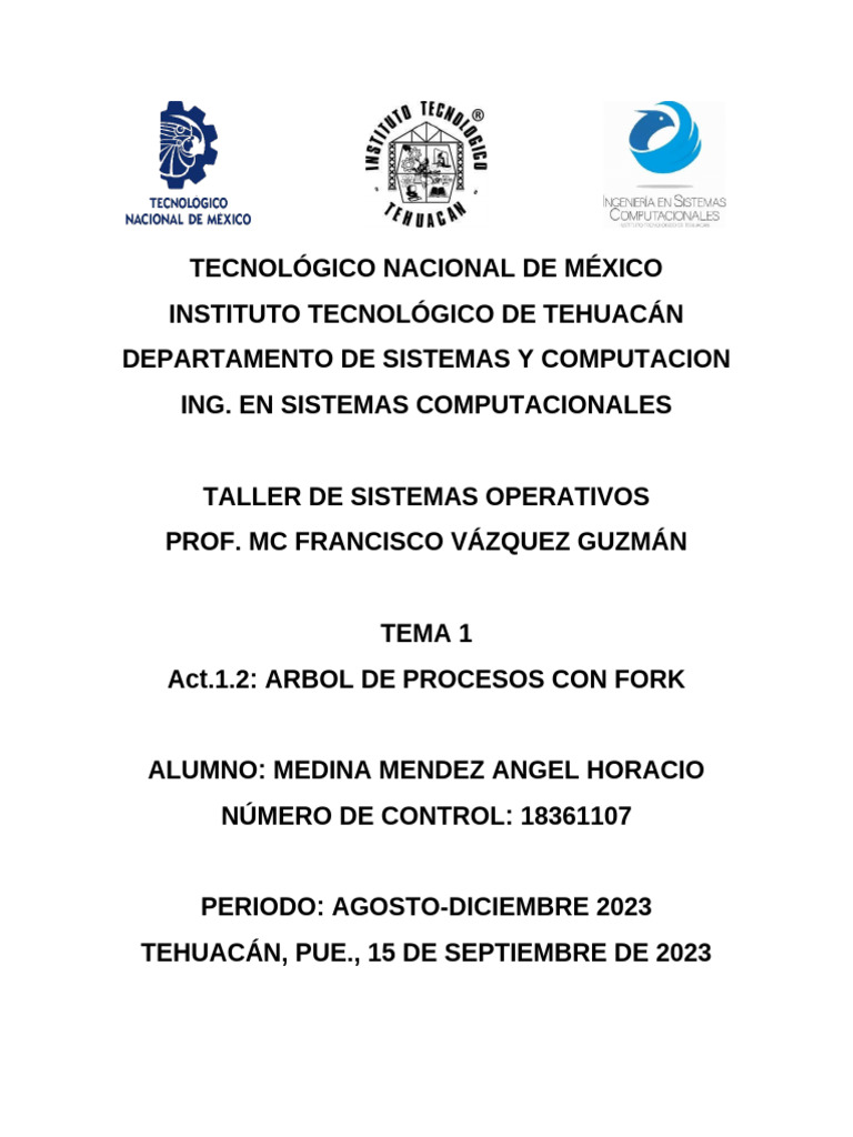 Act. 1.2 Arbol de Procesos Fork | PDF | Proceso (Computación ...