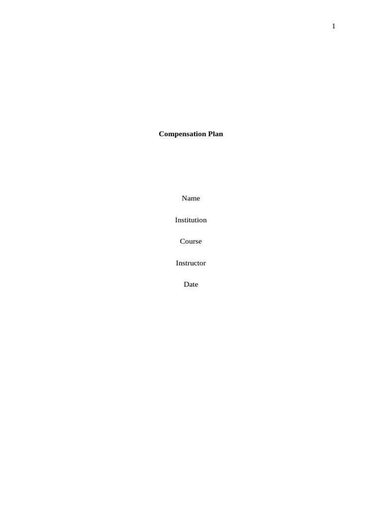 Compensation Plan | PDF | Incentive | Compensation And Benefits