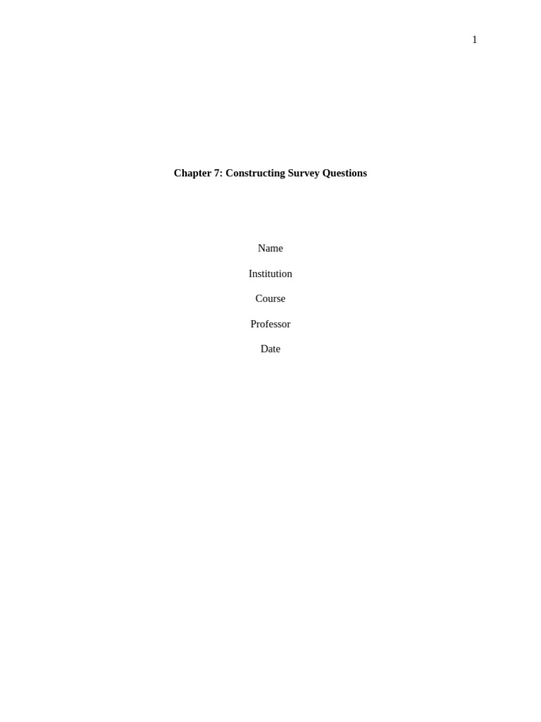 Chapters 7 - Surveys and Sampling | PDF | Sampling (Statistics) | Question