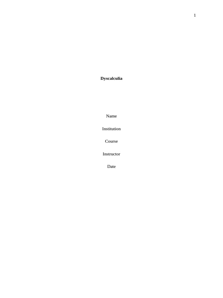 Dyscalculia | PDF | Learning Disability | Mathematics